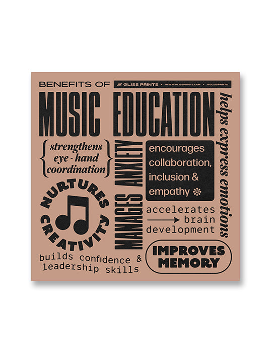 Benefits of Music Education Poster, Pink – Gliss Prints
