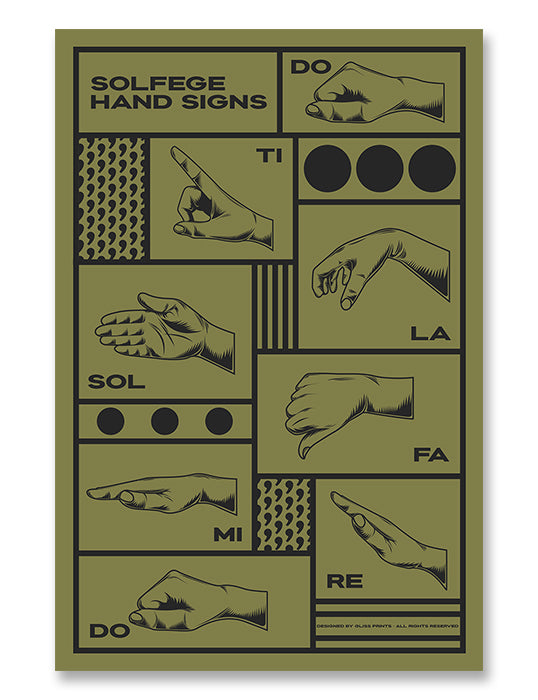Solfege Hand Sign Poster, Green – Gliss Prints
