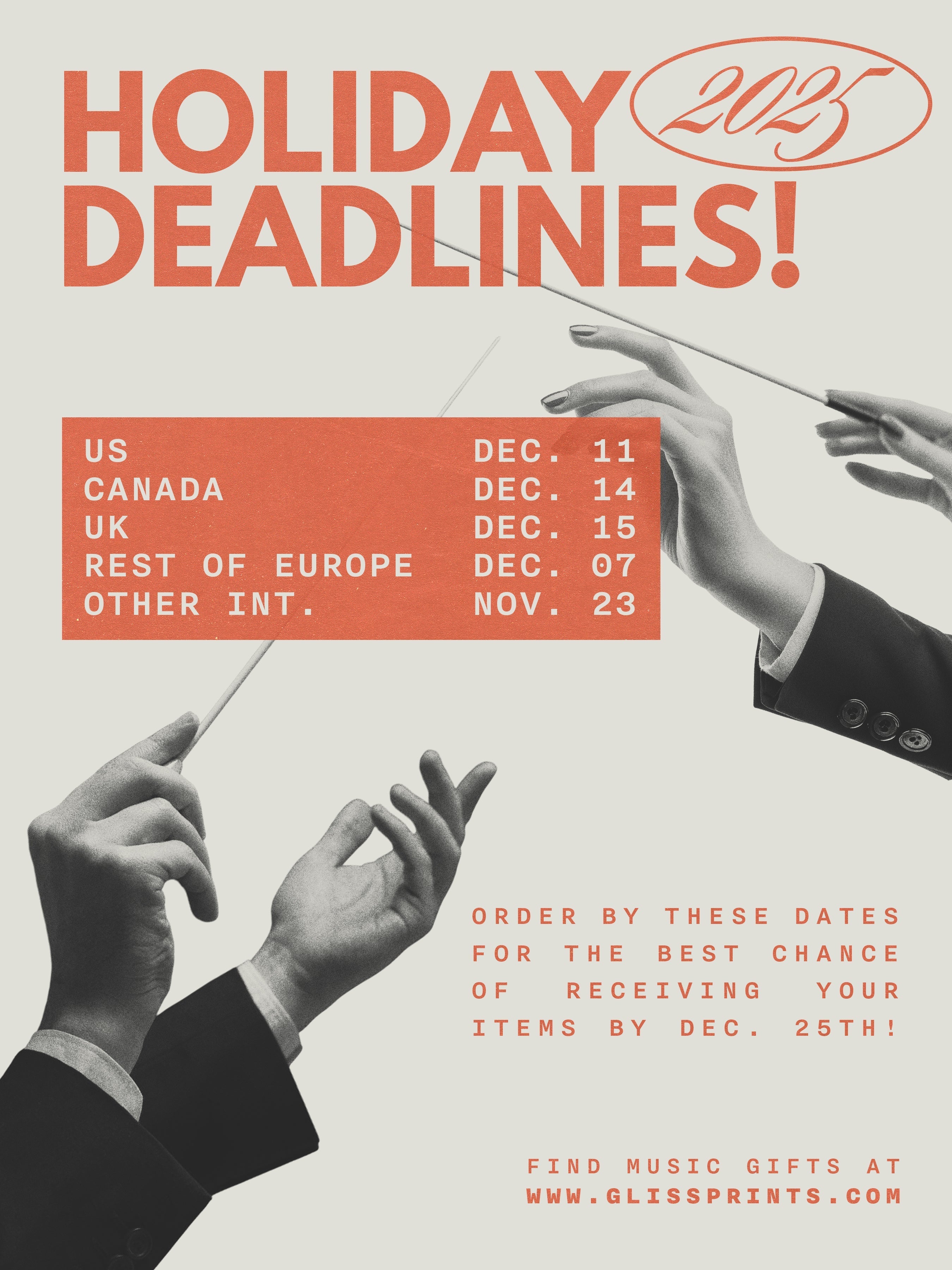 Holiday Order Deadlines 2025 – Gliss Prints