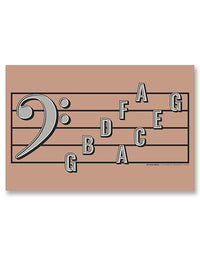 Bass Clef Note Names Poster, Pink – Gliss Prints