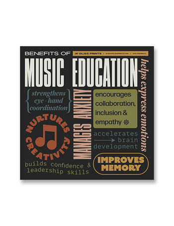 Benefits of Music Education Poster, Multi – Gliss Prints