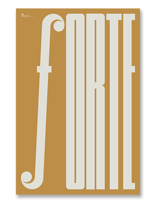 Forte Typography Music Poster, Yellow – Gliss Prints