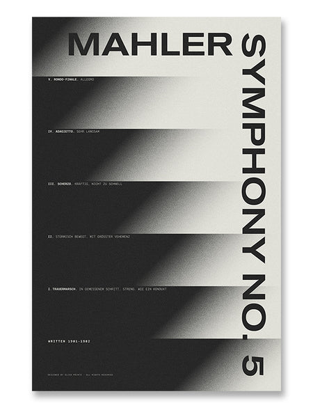 Gustav Mahler's Symphony No. 5 Classical Music Concert Poster – Gliss ...