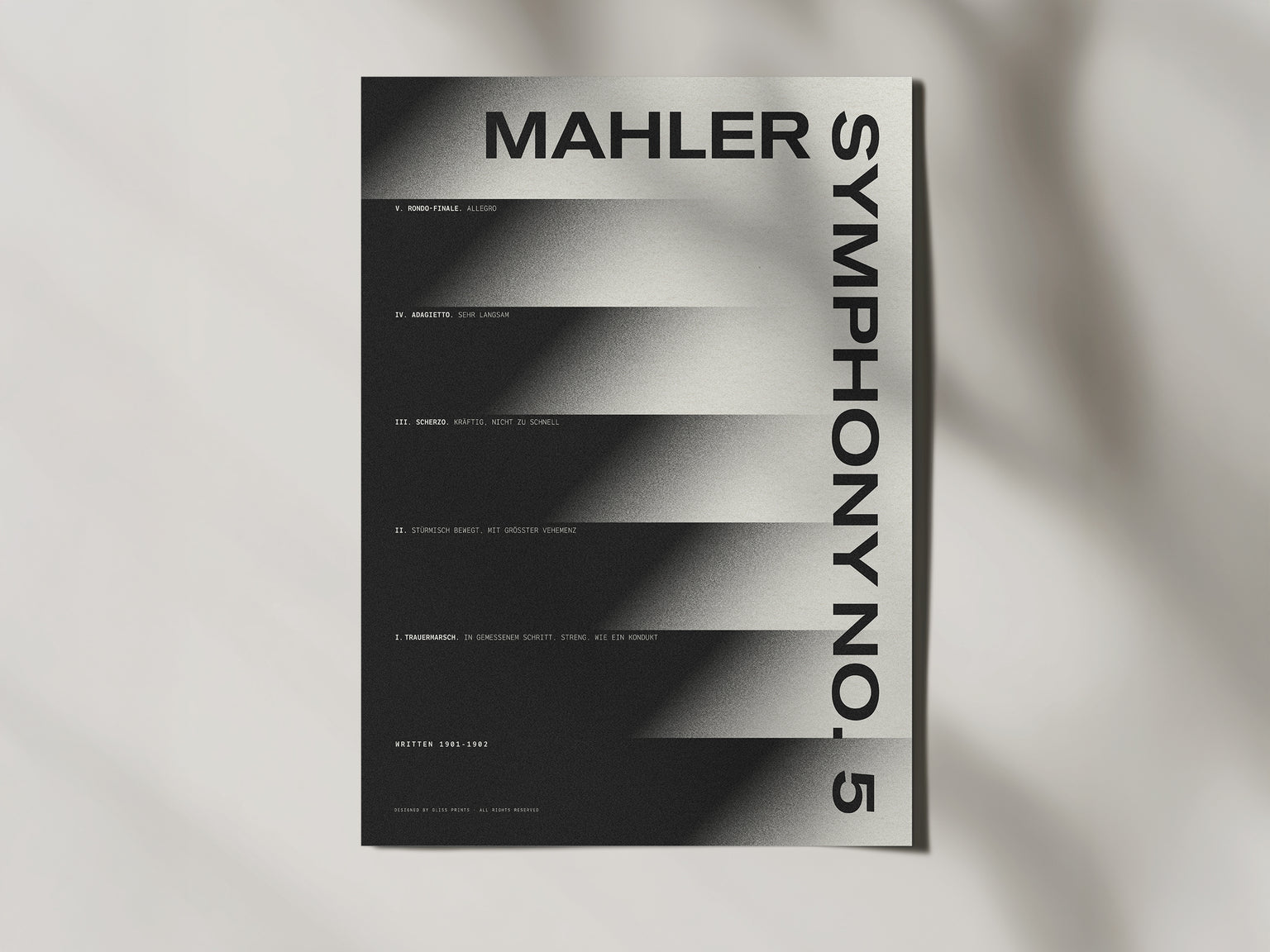 Gustav Mahler's Symphony No. 5 Classical Music Concert Poster – Gliss ...