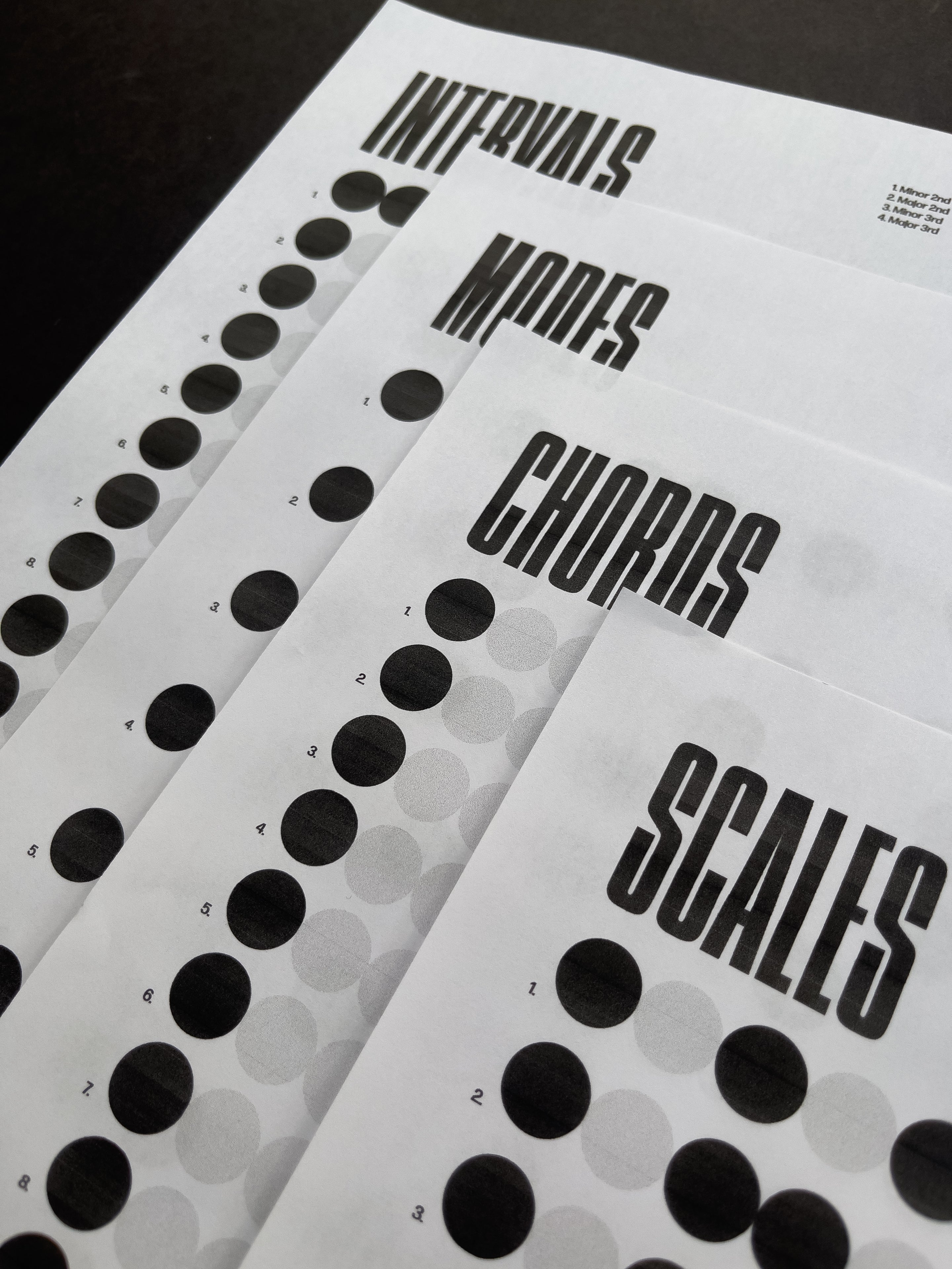 Music Intervals Chart PDF, Dot Design, Printable Digital Download ...