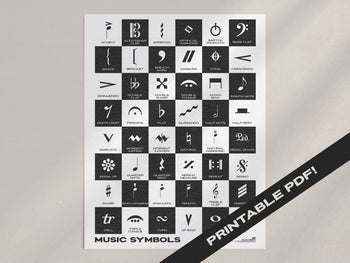 Music Symbols Chart, Printable Digital Download – Gliss Prints