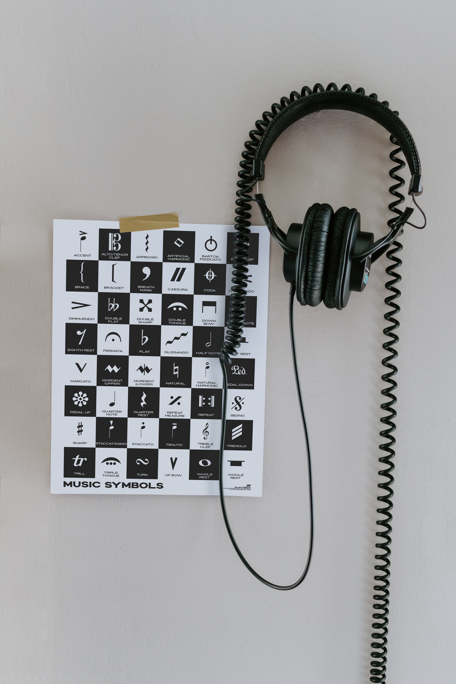 Music Symbols Chart, Printable Digital Download – Gliss Prints