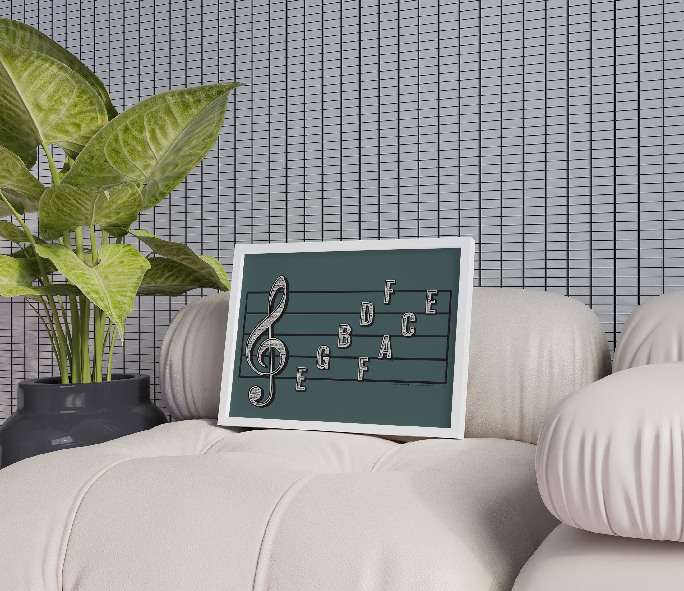 Treble Clef Note Names Poster, Blue – Gliss Prints