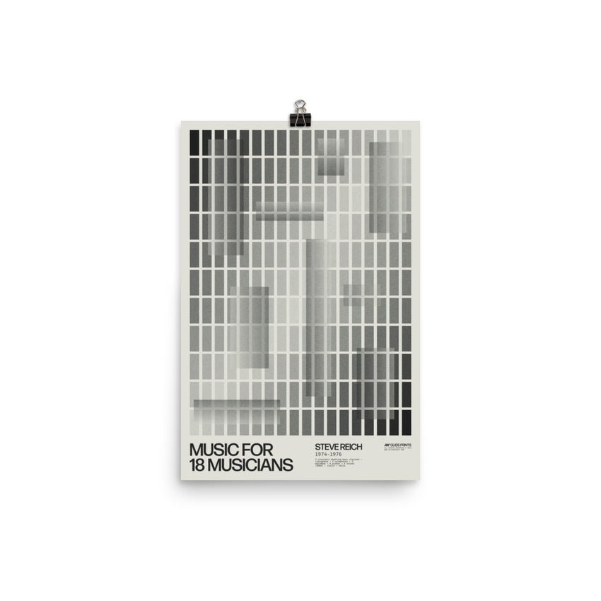 Music for 18 Musicians by Steve Reich Concert Poster – Gliss Prints