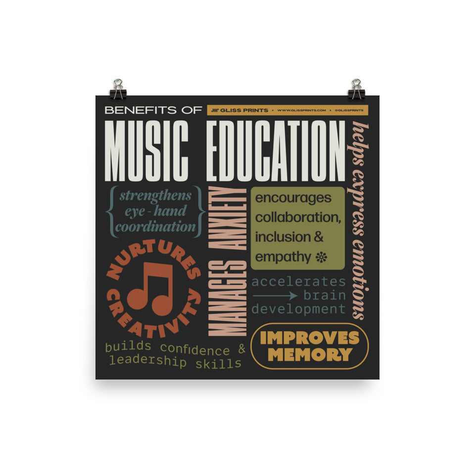 Benefits of Music Education Poster, Multi – Gliss Prints