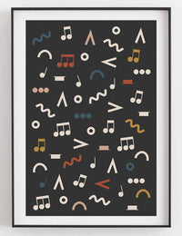 Music Notes Poster, Music Symbols, Music Room Decor, Black – Gliss Prints