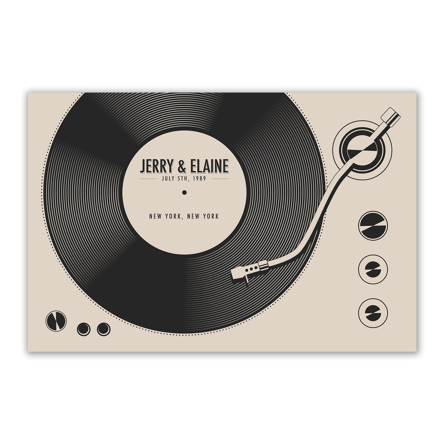 Custom Vinyl Record Poster | Personalized Print, Cream – Gliss Prints