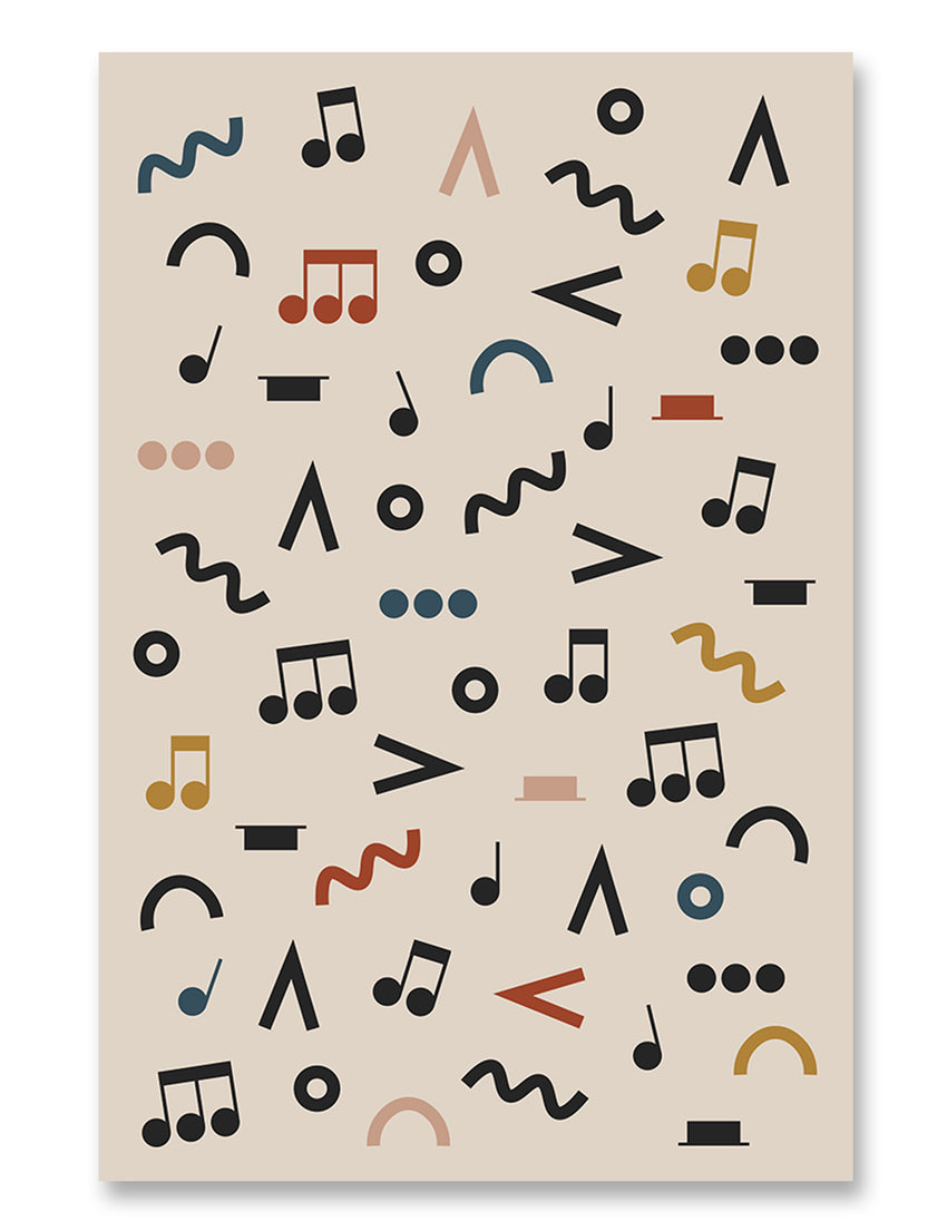 Music Notes Poster, Music Symbols, Music Room Decor, Cream – Gliss Prints