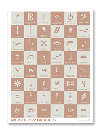 Music Symbols Checkered Design Poster, Pink – Gliss Prints