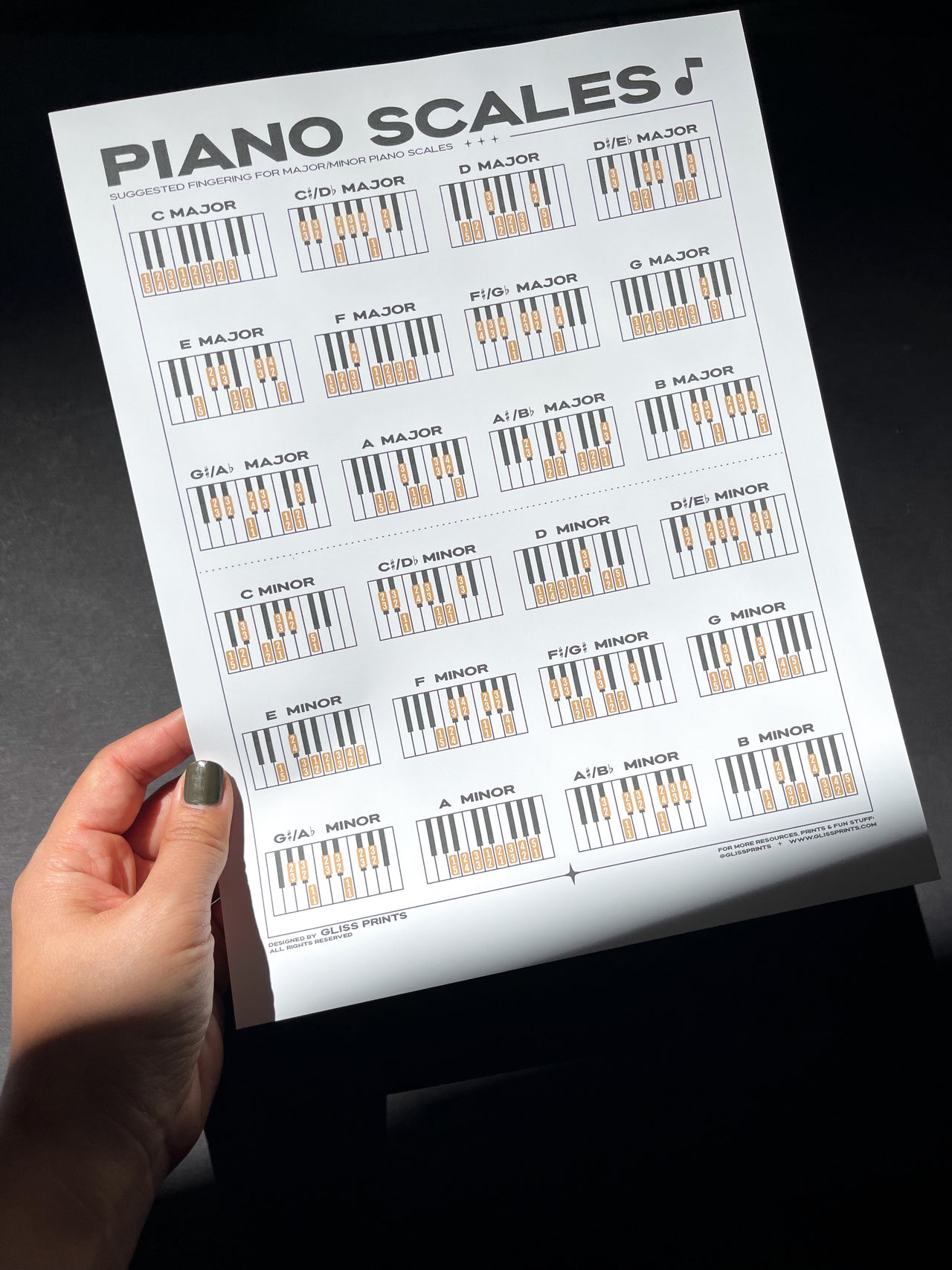 Piano Scales PDF | Digital Music Print – Gliss Prints