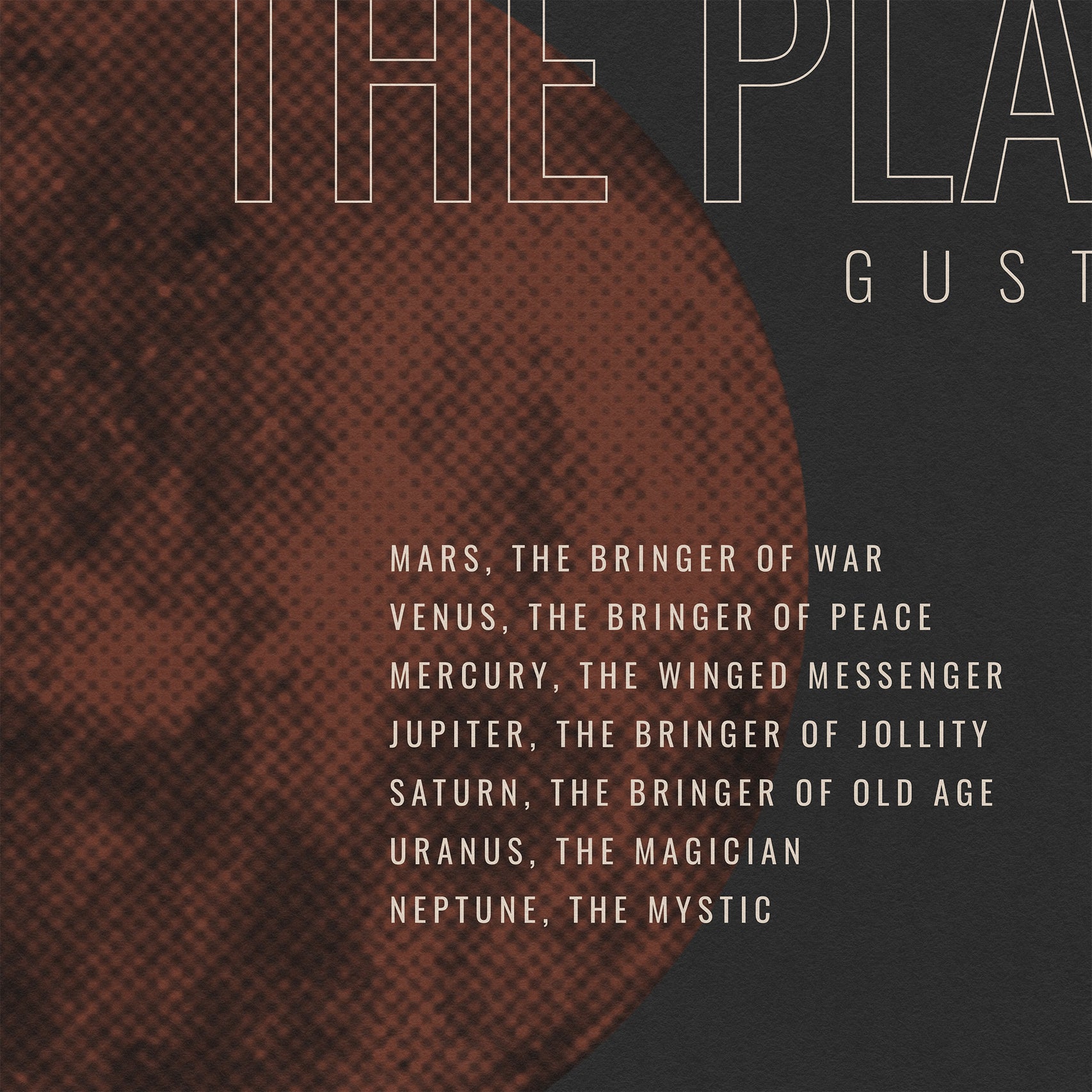 Gustav Holst, The Planets Op. 32 Poster – Gliss Prints