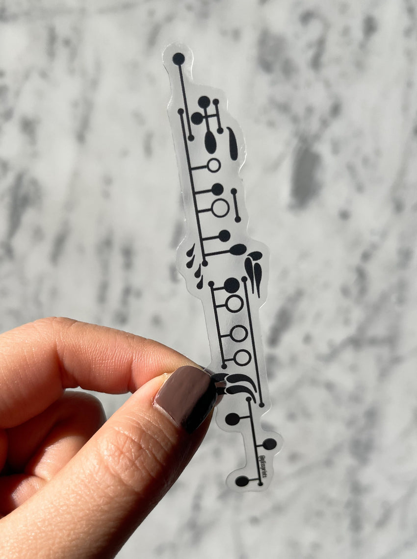 Clarinet Keys Clear Sticker – Gliss Prints