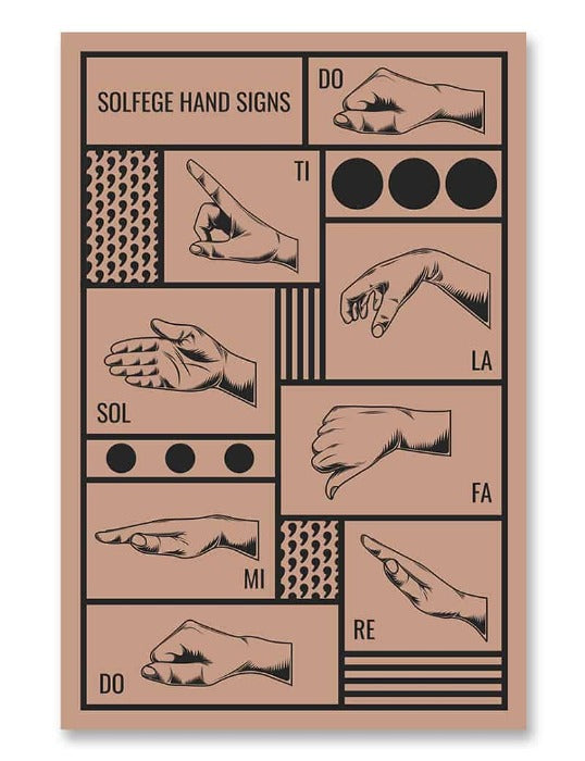 Solfege Hand Sign Poster, Pink – Gliss Prints
