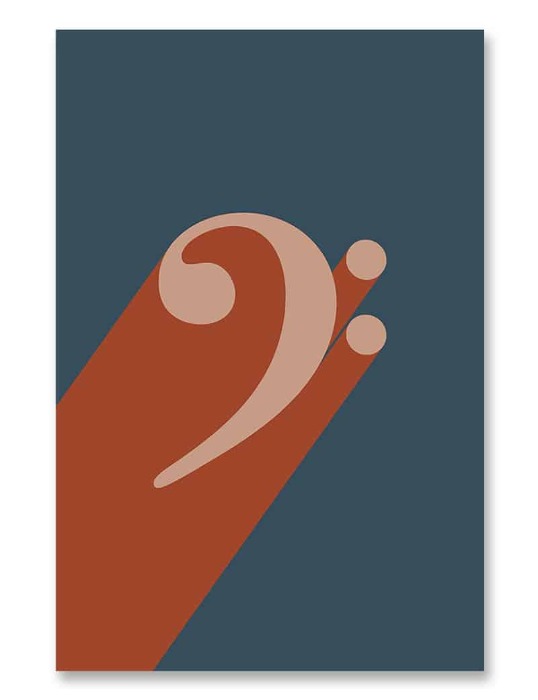 Bass Clef Print, Music Art Poster Blue – Gliss Prints
