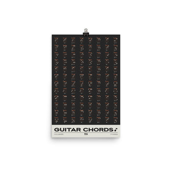 Guitar Chords Chart Poster, Black – Gliss Prints