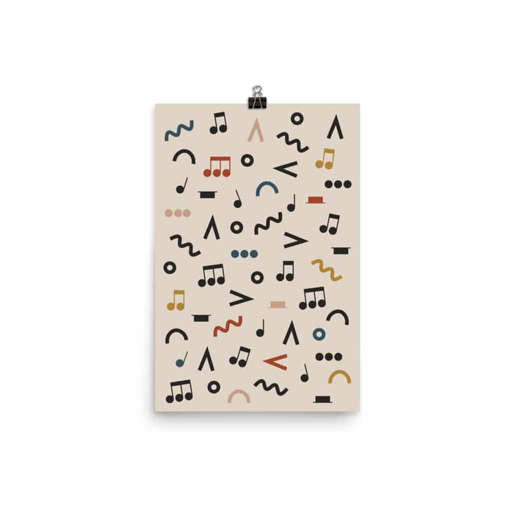 Music Notes Poster, Music Symbols, Music Room Decor, Cream – Gliss Prints